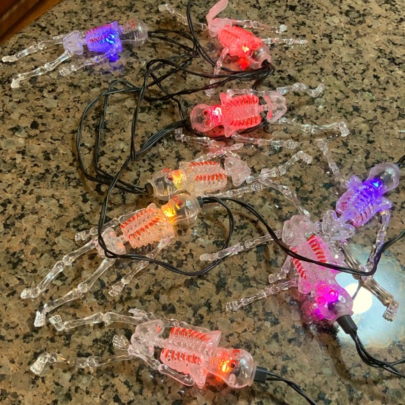Holiday | Halloween Led Lights 8 Skeletons String Set 7 Ft Long On Off ...